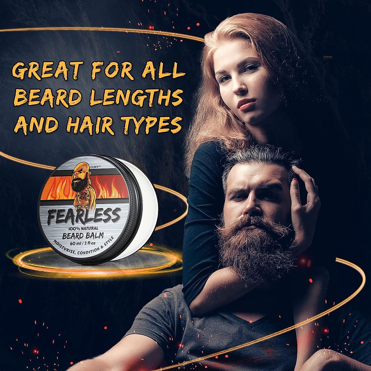 Claev Beard Balm (2 oz), 100% Top-Grade Natural Beard Conditioning & Styling Balm, Designed for Rugged, Active, or Outdoorsy Men, Includes Shea Butter, Vegan Beeswax, Cedarwood Oil, is a US Company