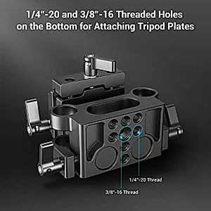 SMALLRIG Universal 15mm Rail Support System with 15mm Rod Clamp and Quick Release Plate - 2272