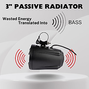 NOAM NUTV5-S V.2 - ATV/Golf Cart/UTV Waterproof Speakers Bluetooth 2.1 Marine Stereo System