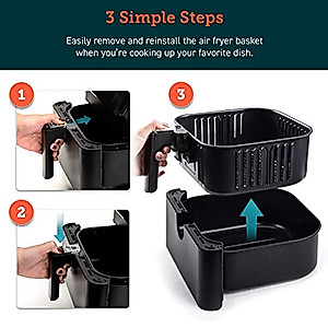 COSORI Air Fryer Accessories, Replacement 5.8QT Original Basket For COSORI CP358-AF, CS358-AF Air Fryers, Non-Stick, Dishwasher-Safe, CAF-P582B, Black
