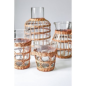 Seagrass Rattan Cage Highball Set of 6 Glassware