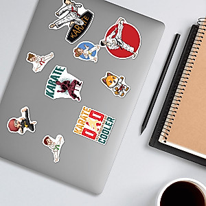 50 Pack Pcs Karate Stickers for Water Bottles Waterproof Vinyl Luggage Laptop Scrapbooking Funny Sports Taekwondo Sticker Packs Set Bulk Teens Adults Boys Aesthetic Small Decals