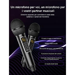 Karaoke Machine for Adults Kids with 2 UHF Wireless Microphones,Portable Bluetooth Singing PA Speaker System with LED Lights for Home Party,Outdoor/Indoor/Wedding,Church,Picnic,Birthday Gifts.