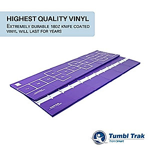 Tumbl Trak Hopscotch Mat, Purple with Hopscotch Squares on One Side and Numbered Line on the Other Side for Long Jump, 3-Feet Width x 12-Feet Length x 1-3/8-Inch Height