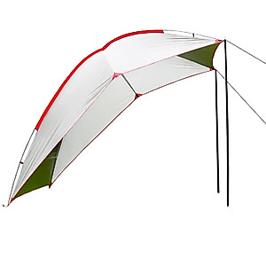 Wind Tour Portable Waterproof Car Rear Tent Outside Camping Shelter Outdoor Car Tent Trailer Tent Roof Top for Beach (Green+White)