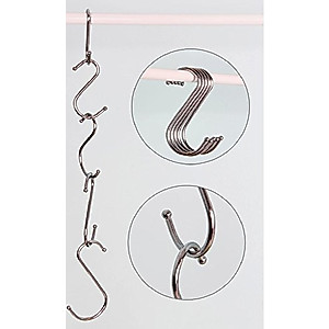 Lysas 20-Pack Round S Shaped Metal, Hooks Hangers for Kitchen, Bathroom, Bedroom and Office