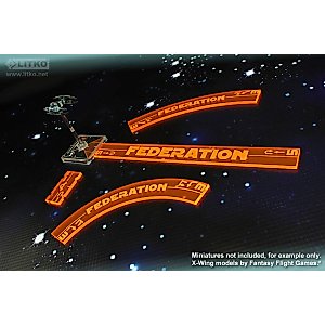 LITKO Space Fighter 2nd Edition Maneuver Gauge Set | Movement Tools | Compatible with Star Wars X-Wing | Set of 11 (Scum)