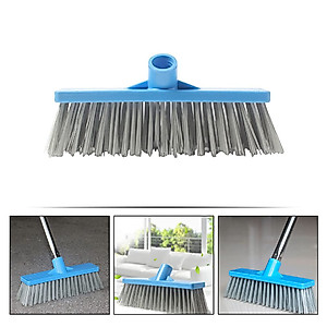 Generic Floor Scrubber Push Broom Brush Outdoor Stiff Broom Head Handle Heavy Duty Indoor Rough Surface Scrub Brush Broom for Floor Cleaning Deck Wall Tile Floor Driveway Outdoor Broom