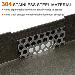 Food Mesh Screen for Black Stone Griddle Accessories Block Food from Falling Into Rear Greases Trap Cup Tray Universal Grilling Mesh Mat