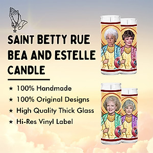 Golden Girls - Set of 4 - Blanche Rose Dorothy and Sophia - Celebrity Prayer Candles- Saint Candles - Betty Rue Bea & Estelle Votive Candle - Handmade USA - Celeb Comedy TV Show Gift.