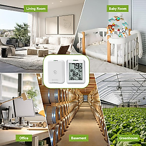 Urageuxy Indoor Outdoor Thermometer Wireless Digital Thermometer with Indoor and Outdoor Temperature Display for Home Room Monitoring