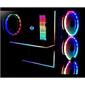 EZDIY-FAB ARGB Memory RAM Cooler DDR Heatsink with Controller for DIY PC Game MOD DDR3 DDR4 (Compatible with ASUS Aura Sync,GIGABYTE RGB Fusion and MSI Mystic Light Sync)-Black-2 Pack