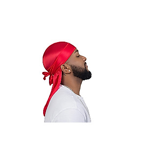 ForceWave 3 Pieces Silky Durags and 1 Wave Cap Pack for Men Waves, Moisture-Tech Fabric Satin Du-Rag