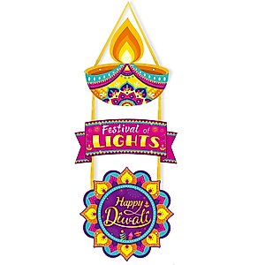 Diwali Hanging Decorations - Diwali Themed Hanging Decorations Diwali Happy Front Door Hanging Decorations Double Sided Two Color Printing