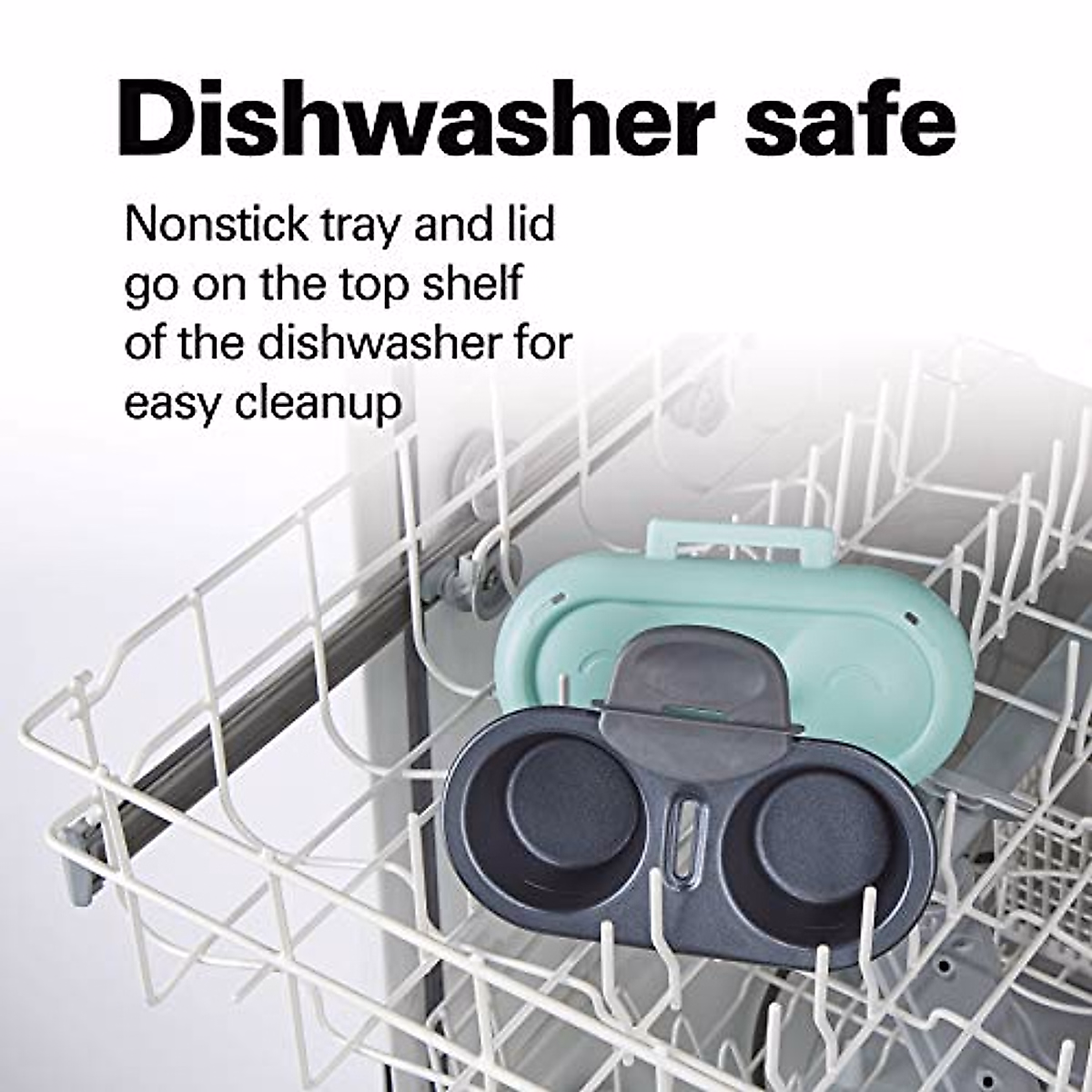 Hamilton Beach Electric Egg Bites Cooker & Poacher with Removable Nonstick Tray Makes 2 in Under 10 Minutes, Teal (25506)