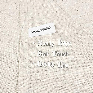 VOILYBIRD Palma Light Filtering Drapes Natural Linen Blended Semi Sheer Curtains 84 Inches Long Bronze Grommet for Bedroom (Natural, 52" W x 84" L, 2 Panels)