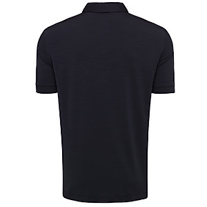 Callaway Men's Golf Short Sleeve Tonal Stripe Polo Shirt, Black, X-Large