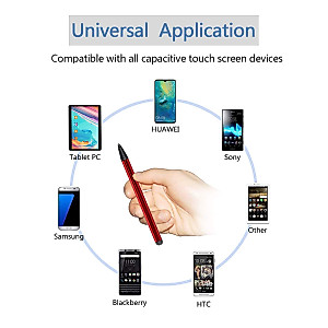 Capacitive and Resistive Stylus Pen, Rubber Nib & Hard Tip 2 in 1 Series, Fine Point Stylus Tip,High Sensitivity Precision,Universal for Samsung Galaxy and Other Android Touch Screen(3 Pieces)