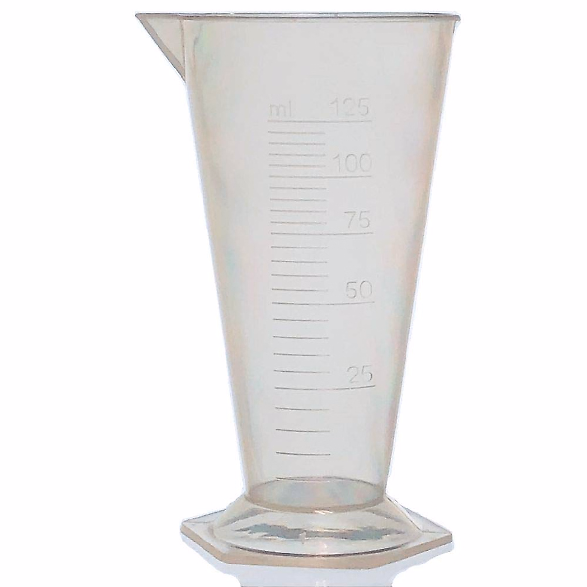Conical Measuring Cup Set, 5 Sizes - 12, 25, 50, 125, and 200ml, Polypropylene, Hexagonal Base, Karter Scientific