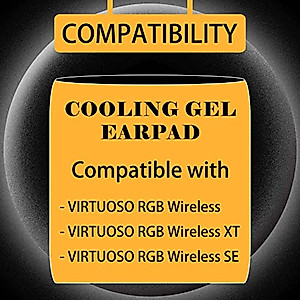 Virtuoso XT Cooling Gel Earpads Replacement for Virtuoso XT Headset - Thicker Memory Foam/Breathable Fabric (Hybrid Ice Silk Fabric Cooling Gel)