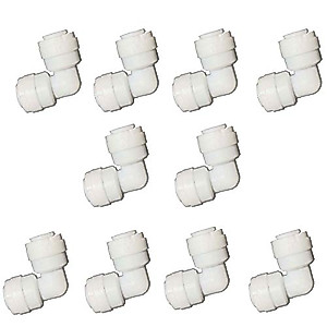 YZM Quick Connect fittings RO Water Filters Pack of 10 ( Elbow ,3/8" Tube OD)