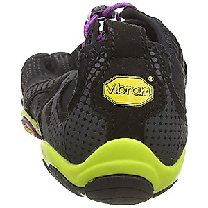 Vibram Women's FiveFingers, V-Run Running Shoe, Black/Yellow/Purple, 7.5-8 M US