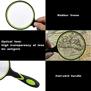 10X Magnifying Glass,Handheld Reading Magnifier for Senior and Kids,75mm Large Magnifying Lens for Reading and Hobbies