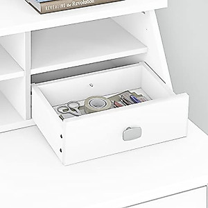 Bush Furniture Broadview Desktop Organizer in Pure White