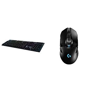 Logitech G915 Lightspeed RGB Mechanical Gaming Keyboard and Logitech G903 Lightspeed Wireless Gaming Mouse Bundle
