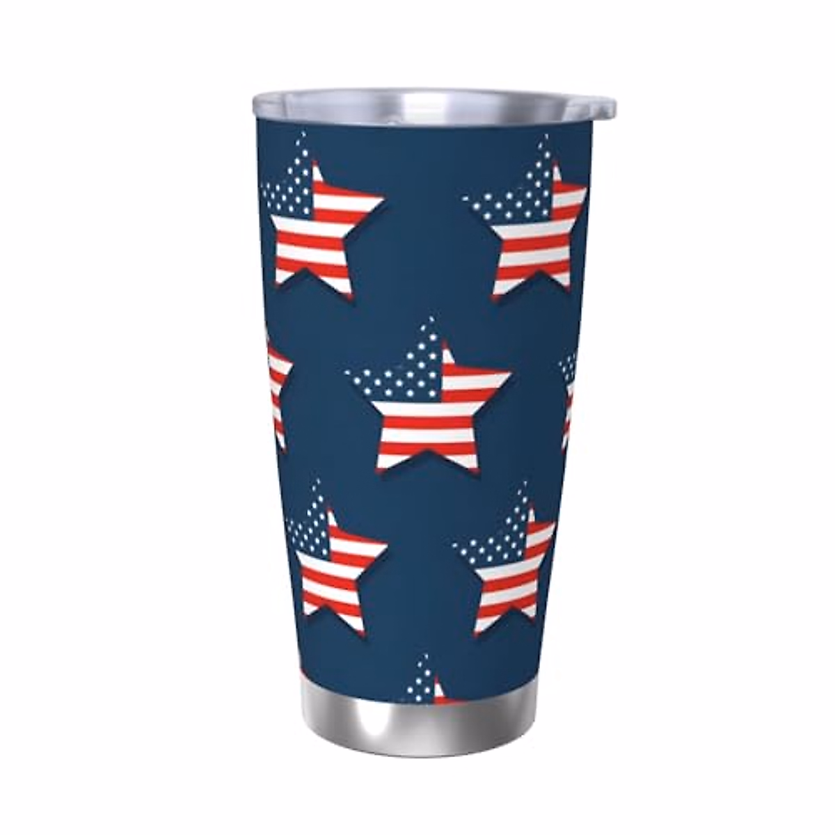 HQFFPOO 20 oz Tumbler with Lid and Straws Coffee Travel Mug Stainless Steel Cups Insulated Coffee Mug Leak Proof for Women, Sports, Outdoor, Gym, Men - 4th July