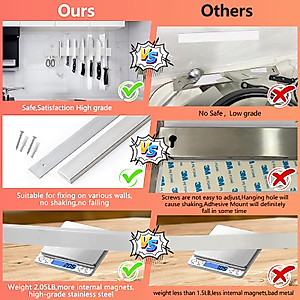 Magnetic Knife Strips(15 Inch X Set Of 2) Magnetic Knife Storage Strip, Knife Holder, Knife Strip, Kitchen Utensil Holder, Tool Holder, Multipurpose Magnetic Knife Rack (stainless steel, 1pcs.)