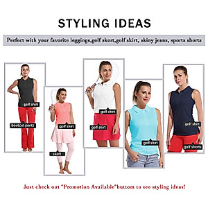 BUBBLELIME Women's UPF 50+ Golf Tennis Sleeveless Polo Shirts Polo Neck_WHITE(1) M_BWST019