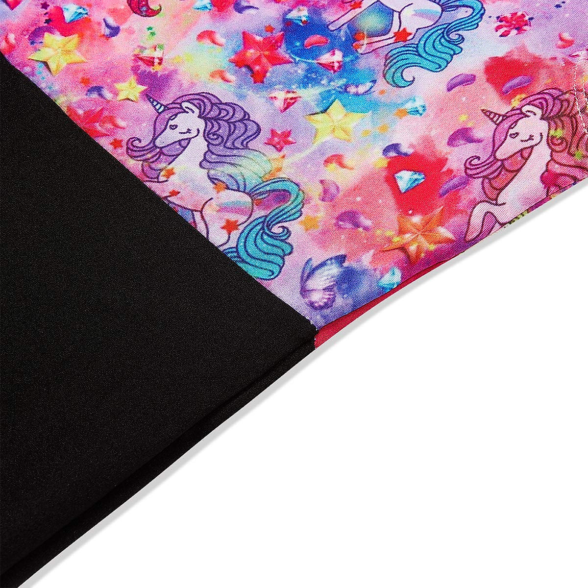 MYQFF 5t Toddler Gymnastics Leotards for Girls Sparkly Dance Ballet Leotards Tumbling Outfits Pro Kids Unitard Biketards with Shorts Comfortable Stretchy for Training Competition Black Unicorn