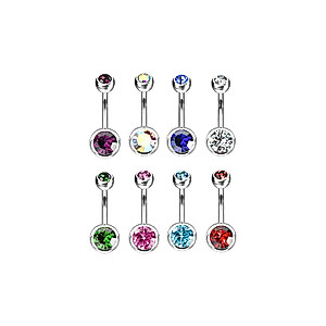 14G Belly Button Ring Implant Grade Titanium Belly Rings Double Bezel Navel Rings Reverse Barbell Belly Piercing Jewelry for Women Girls 11mm 7/16" Pack Of 8