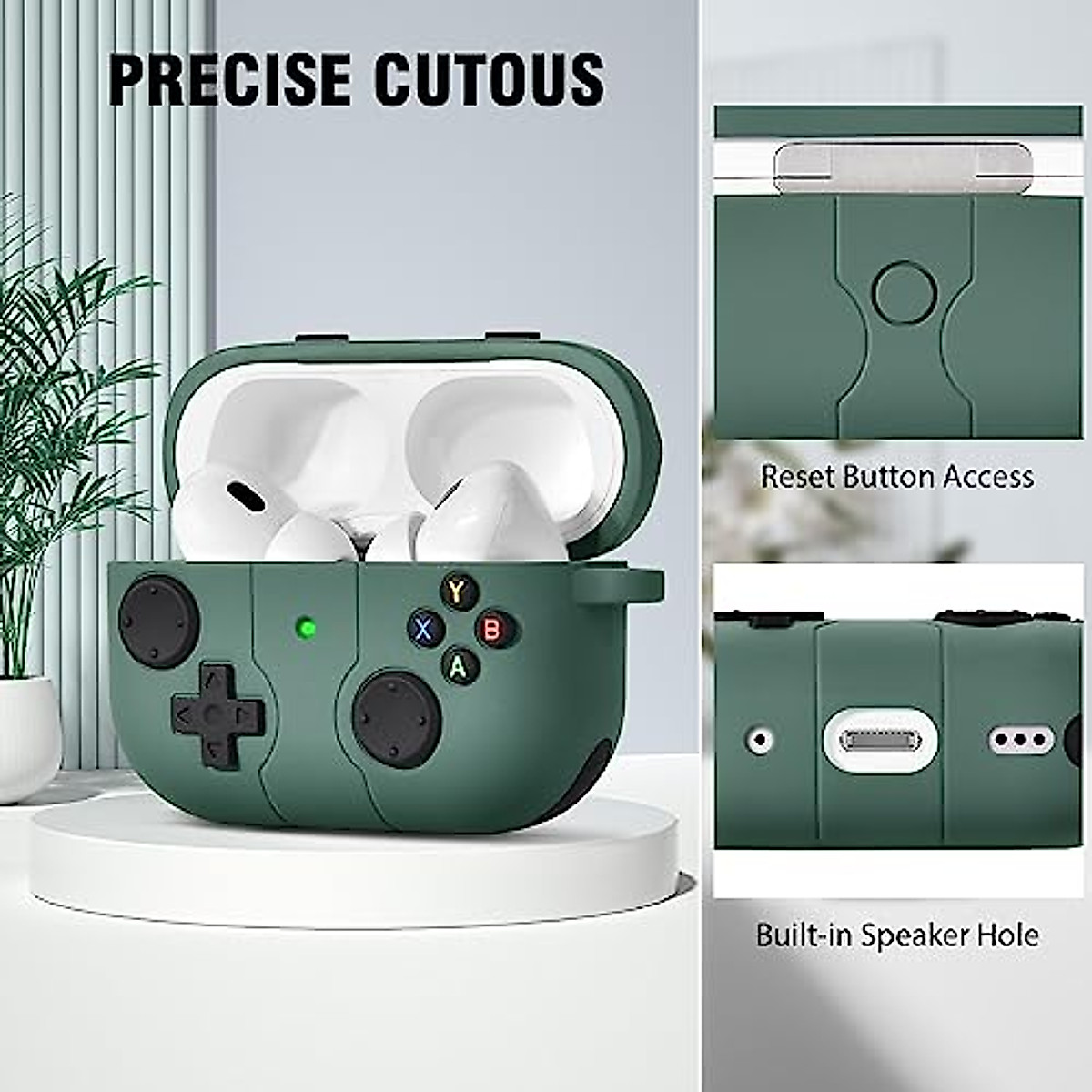 KOREDA Compatible with AirPods Pro 2nd Generation/1st Generation Case Cover with Cleaner Kit & Replacement Eartips (S/M/L), Classic Handheld Game Console Design Case for AirPod Pro 2023/2022/2019