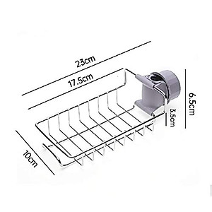 Wmythk Faucet Sponge Holder, Soap Bathroom Organizer, Kitchen Sink Caddy Storage, Liquid Drainer Faucet Rack, suitable for Round Faucet