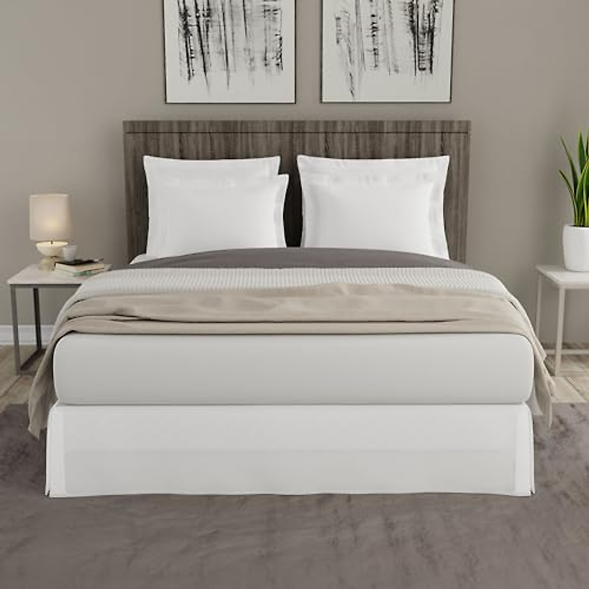 TODAY'S HOME Classic Tailored, Microfiber, 14" Drop Length Bed Skirt Dust Ruffle, Twin XL, White