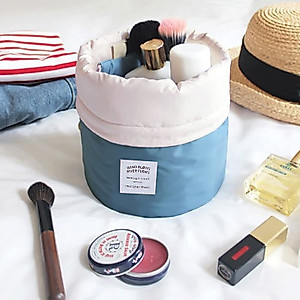 INVODA 2PCS Travel Cosmetic Bag Makeup Organizer Bag Bathroom Cases Toiletry Bag with Drawstring (Green+Blue)