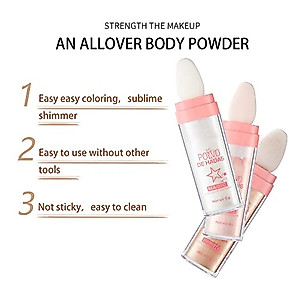 Polvo De Hadas Powder Highlighter Body Brightens the Natural Three-dimensional Face Powder Blusher (03# Golden browm)