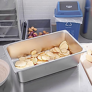 EGGKITPO Stainless Steel Pan 6-Pack 6 Inch Deep Full Size Pans Catering Storage Metal Food Pan Commercial Steamer Pan Food Catering Trays for Hotel Steam Table Tray for Food Warmer