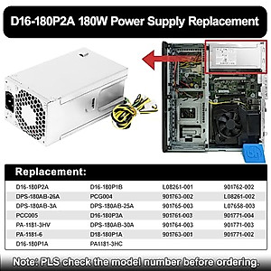 LXun D16-180P2A 180W Power Supply Compatible with HP ProDesk 800 G3 600 G3 SFF L08261-001 901763-002 901765-003 901761-003 901764-003 901763-001 901762-002 L08261-002 901771-004 901771-003 901771-002