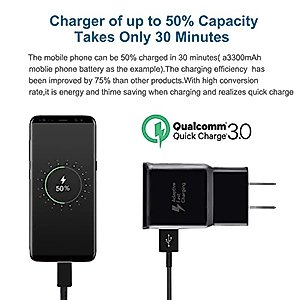 Samsung Charger Fast Charging with USB Type C Cable for Samsung Galaxy S9/S9 Plus/S8/S8 Plus/S10/S10e/S10 Plus/Note 8/Note 9/Note 10/Note 20/A13/A03s/A20/A30/A31/A32/A50/A51/A52/A53/S20/S21/S22 Ultra