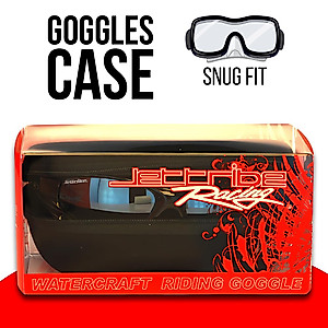 Jettribe Pro Jet Ski Goggles - Revo Lens, Black Fade Frame, PWC Watercraft, Jetski Racer Sunglasses - Racing Goggles With Protective Storage Case - Easy Fit Sport Glasses for Ultimate Water Adventure