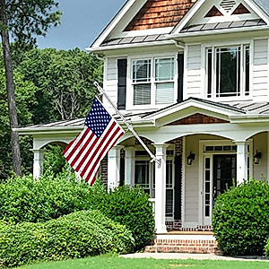 Bubblythe 2 Pack Flag Poles for House, 6 FT Flag Pole Kit with 2 No-Tangle Aluminum Ring Clips and Holder Mounting Bracket, Heavy Duty Stainless Steel Flag Poles for Outside House, Boat Flagpole, 6ft