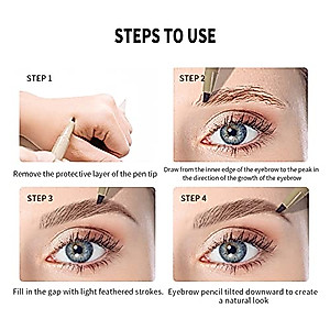 MAKETOPYZN Liquid Eyebrow Pen, Long-Lasting Microblading Effect Pencil, Quick Drying Waterproof Smudge-proof Eyebrow Makeup(Brown)