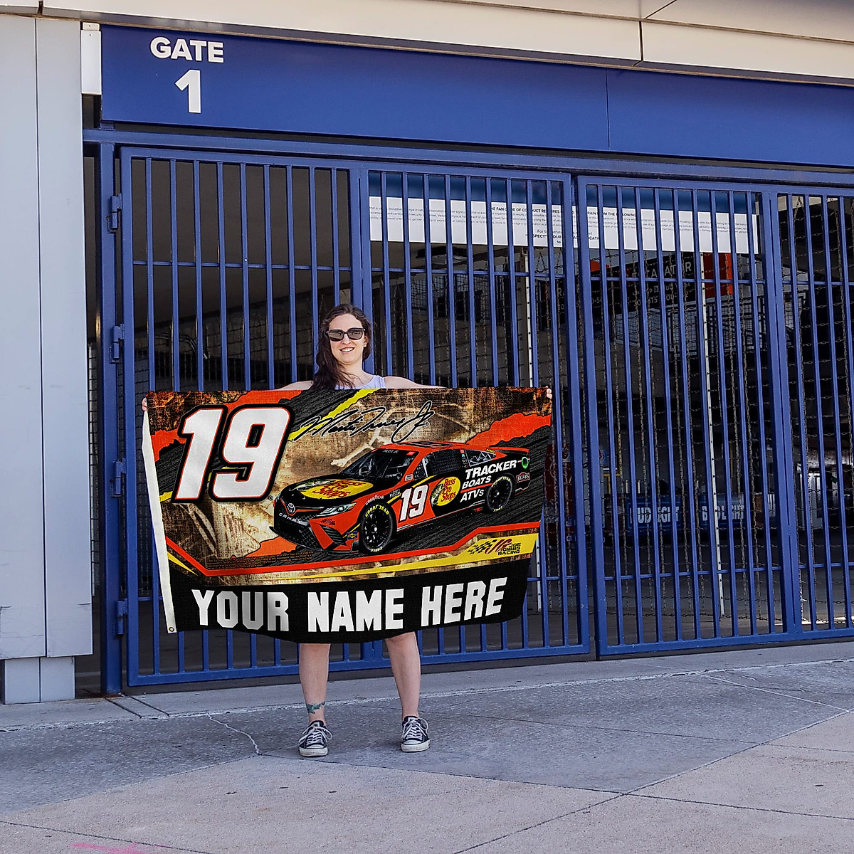 NASCAR Martin Truex Jr #19 BASS PRO SHOPS Personalized - Custom 3' x 5' Banner Flag - Made in The USA - Indoor or Outdoor Décor
