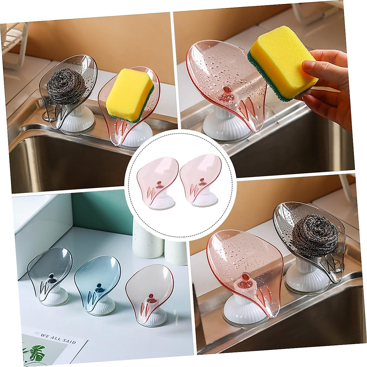 FELTECHELECTR 2pcs Soap Box Makeup Egg Organizer Wall Soap Dispenser Bracket Bathroom Soap Wall Soap Dispenser Tray Soap Drain Saver Shower Sponge Dish Spray to Rotate Plastic Storage Box