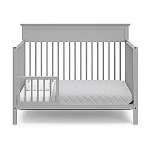 Storkcraft Carmel 5-in-1 Convertible Crib (Pebble Gray) - Converts from Baby Crib to Toddler Bed, Daybed and Full-Size Bed, Fits Standard Full-Size Crib Mattress, Adjustable Mattress Support Base
