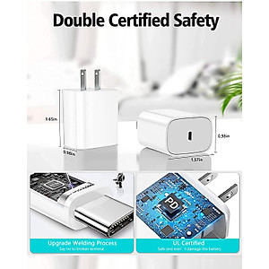 iPad Charger Fast Charging 10FT, 2Pack 20W USB C Wall Charger with 10ft USB C Charging Cord for iPad Pro 13/12.9/11 inch, iPad Air 13/11 inch 5/4th, iPad 10th Generation