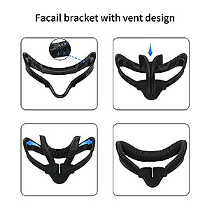 FANPL for Oculus Quest 2 Face Pad, Face Vent Bracket, Leather Breathable Cushion with Lens Protection Cover, Silicone Nose Pad, Lens Cleaning Pen, Thumb Caps